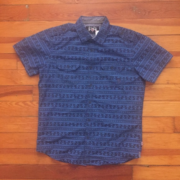 Shirts | Lion Crests Short Sleeve Collared Anchor Shirt | Poshmark